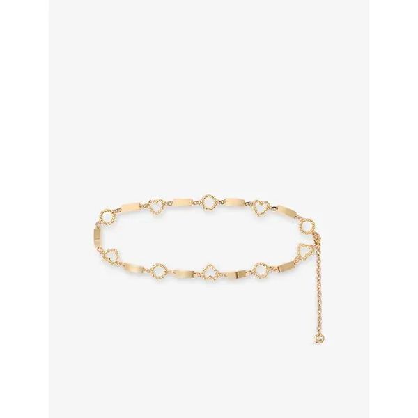 Maje Twisted Heart Chain-link Metal Belt - Gold
