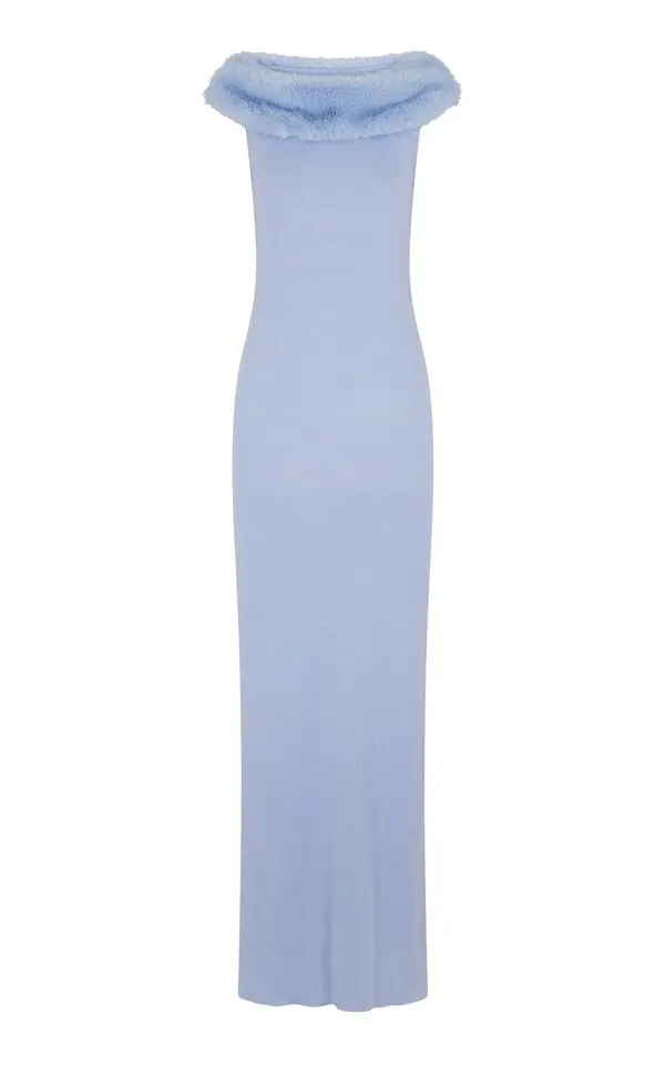 Rabanne Off-the-shoulder Wool-cashmere Knit Maxi Dress