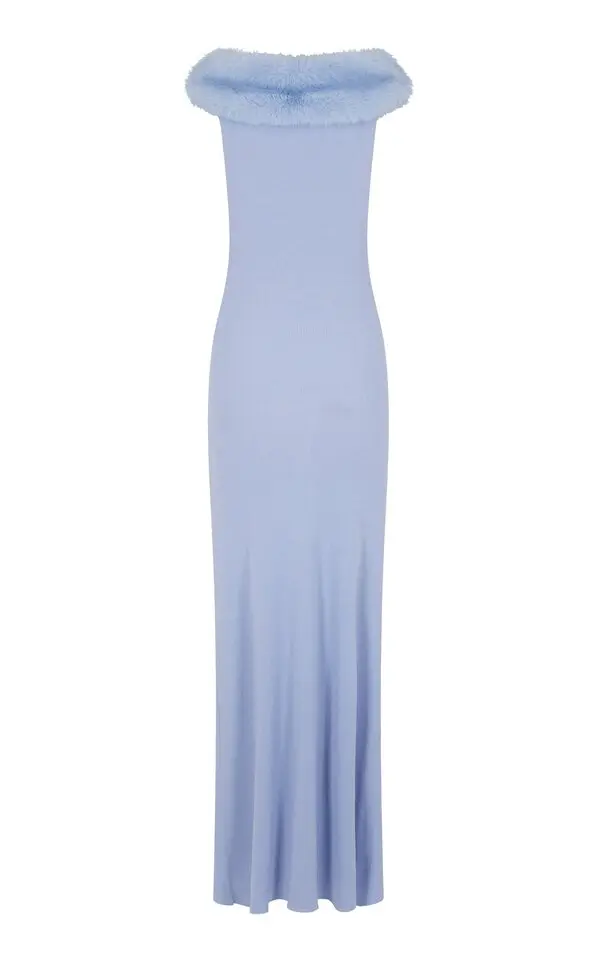 Rabanne Off-the-shoulder Wool-cashmere Knit Maxi Dress