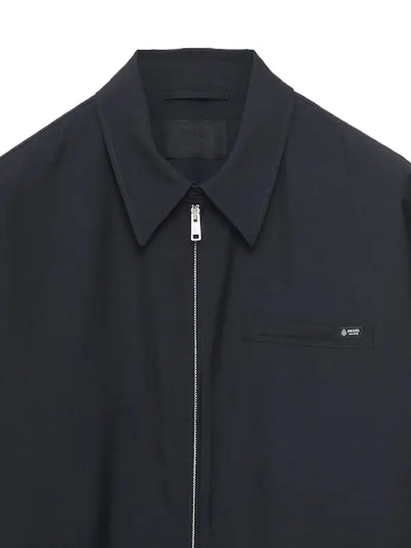 Prada Zip-up Blouson Jacket - Navy Blue