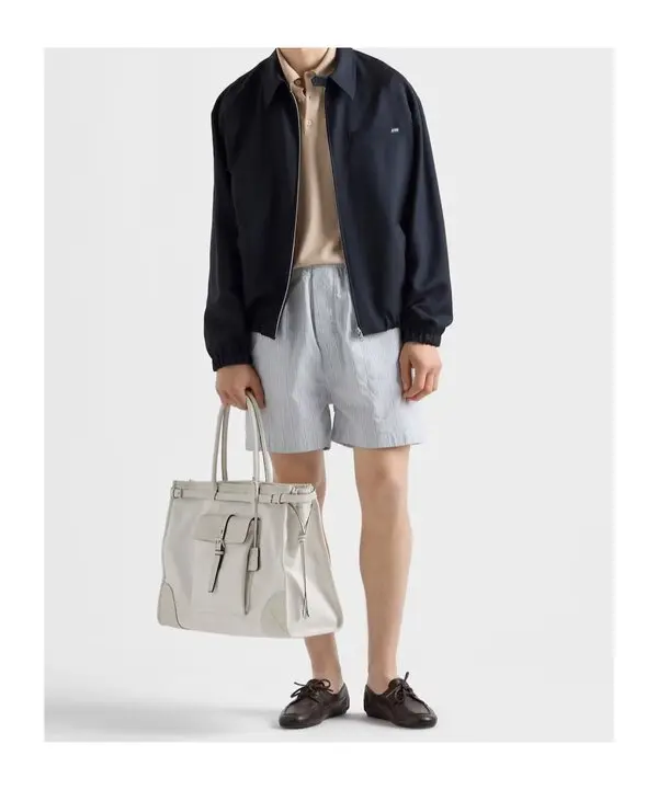 Prada Zip-up Blouson Jacket - Navy Blue