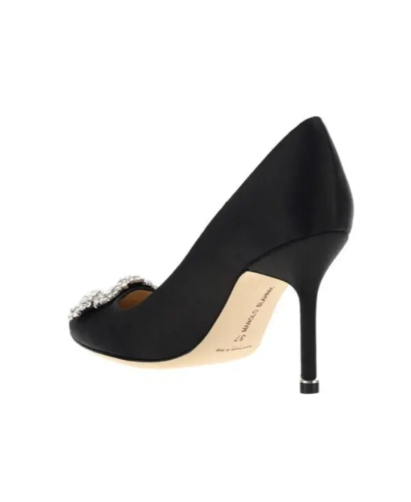 Manolo Blahnik Hangisi Embellished Buckle Pumps - Black