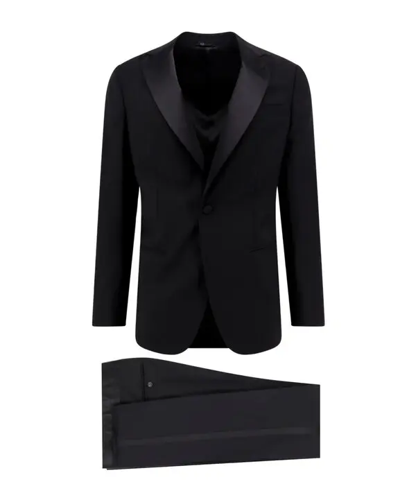 Giorgio Armani Single-breasted Tailored Tuxedo Suit - Black