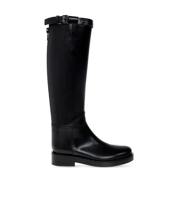ANN DEMEULEMEESTER Buckle Detailed Round Toe Boots