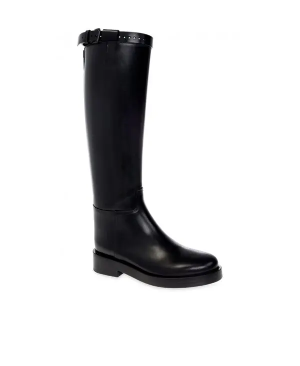 ANN DEMEULEMEESTER Buckle Detailed Round Toe Boots