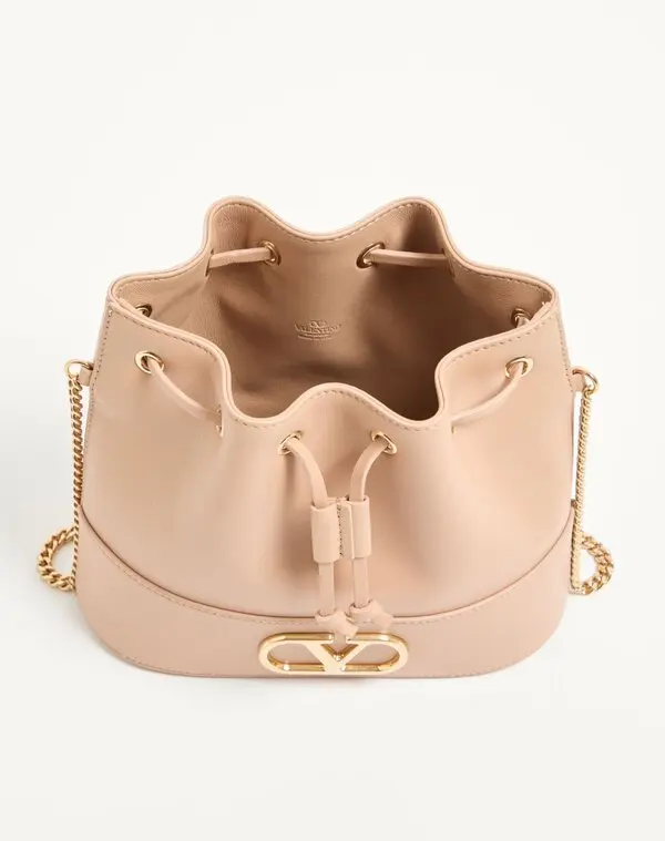 Valentino Garavani Mini Vlogo Signature Bucket Bag In Nappa Leather - Pink