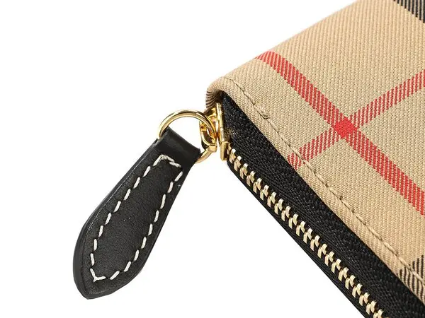 Burberry Checkered Zipper Wallet