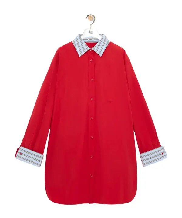 Loewe Shirt Dress In Cotton - Red