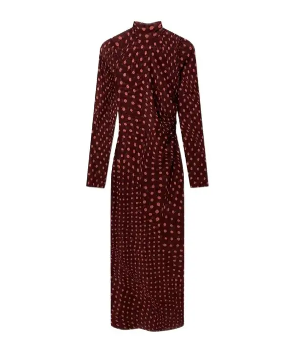 Stella McCartney Polka-dot Ruched Maxi Dress - Brown