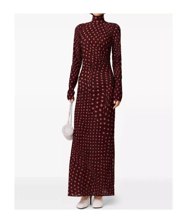 Stella McCartney Polka-dot Ruched Maxi Dress