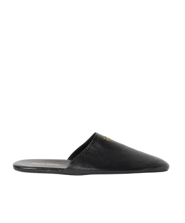 Miu Miu Leather Slippers