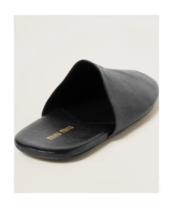 Miu Miu Leather Slippers