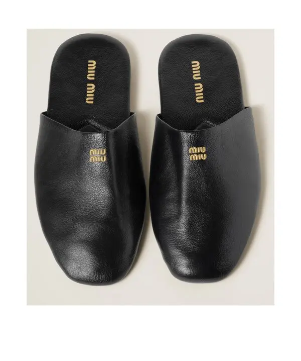 Miu Miu Leather Slippers