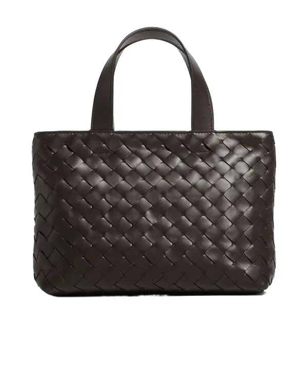Bottega Veneta Mini Intrecciato Zipped Tote - Black