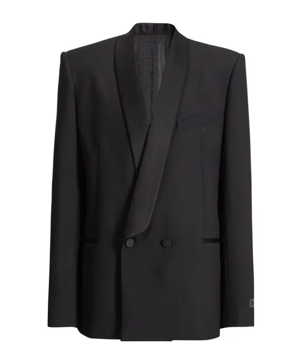 Balmain 2-button Jacket In Wool And Satin