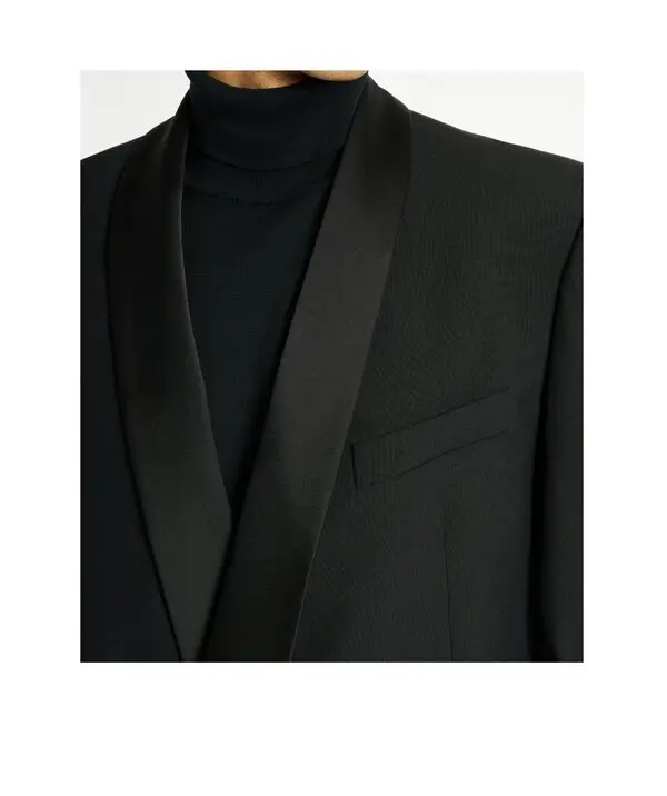 Balmain 2-button Jacket In Wool And Satin