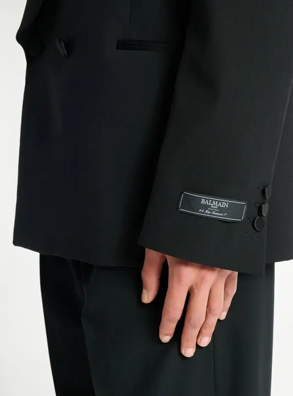 Balmain 2-button Jacket In Wool And Satin