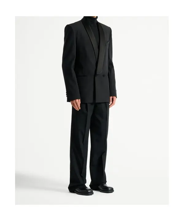 Balmain 2-button Jacket In Wool And Satin