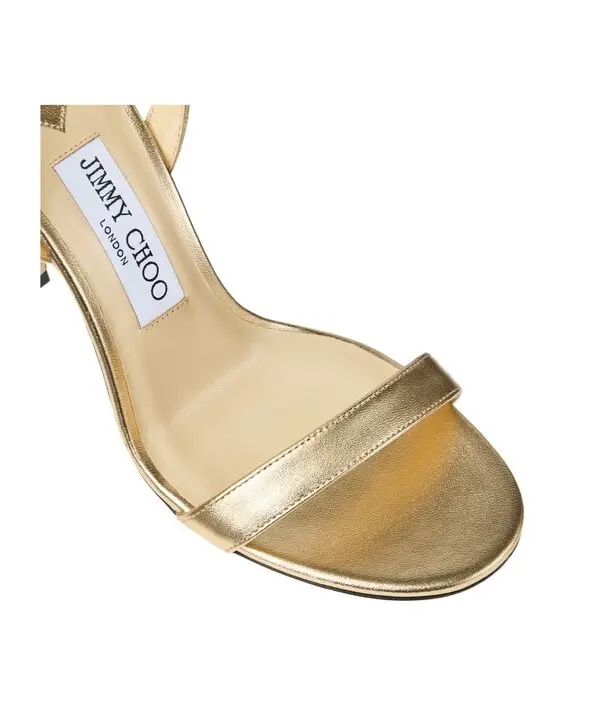 JIMMY CHOO Gold Metallic Nappa Leather Sandals