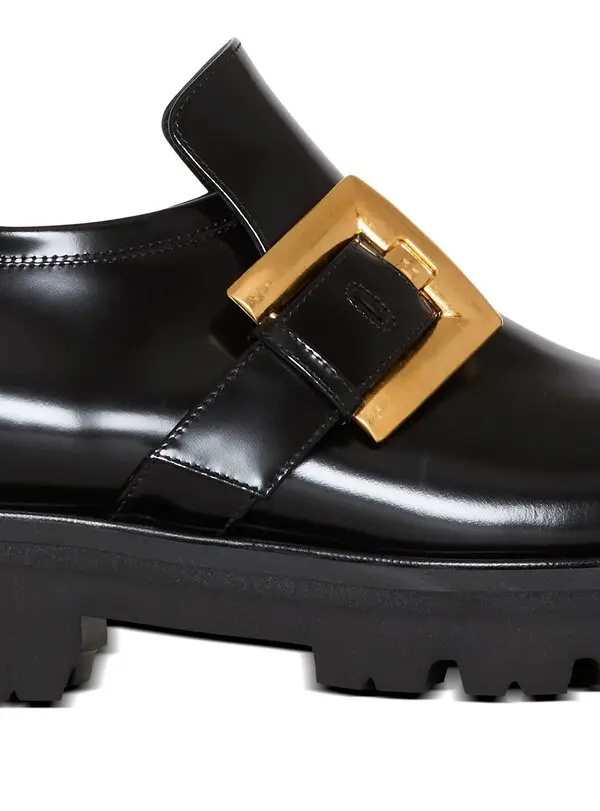 Balmain Anthem Loafers In Glazed Leather