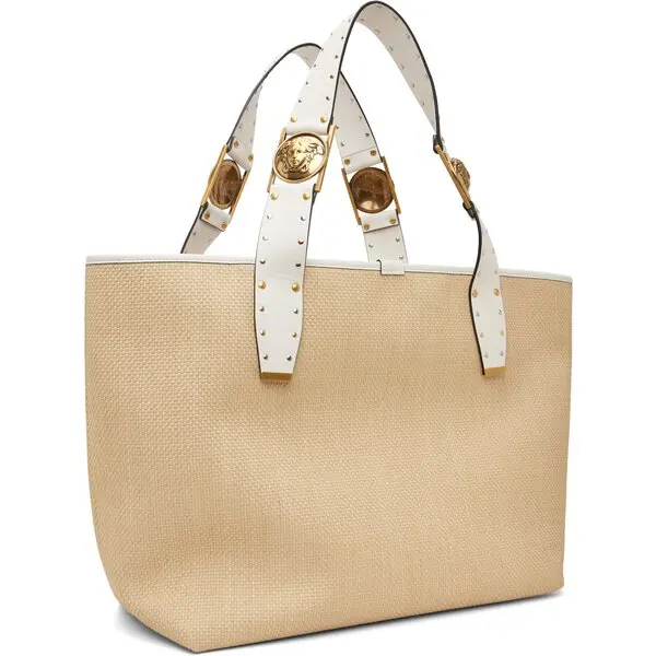 Versace Rivière Large Raffia Tote