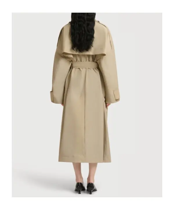 Marni Beige Nylon Trench Coat With Belt