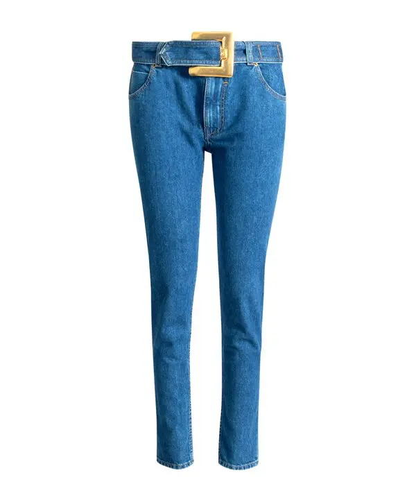 Balmain Belted Denim Jeans