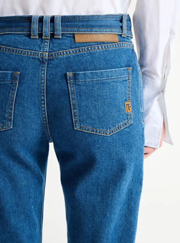 Balmain Belted Denim Jeans