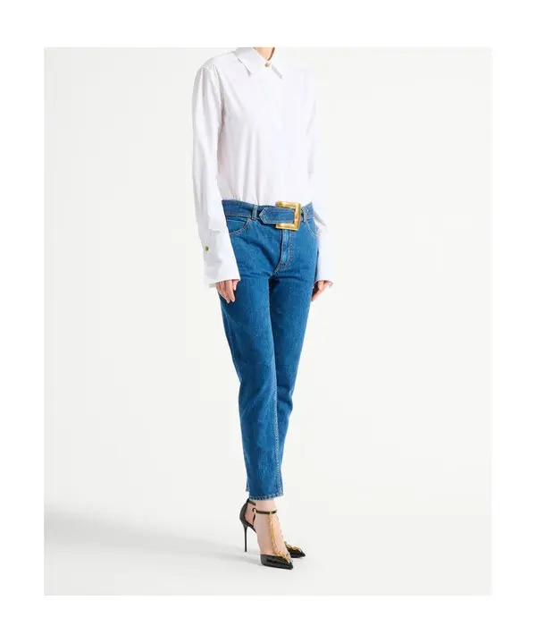 Balmain Belted Denim Jeans