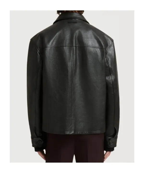 Marni Leather Jacket With Contrast Crust Leather Front