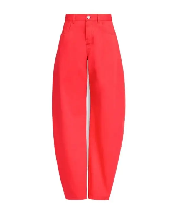 Alaïa High-waist Curved Leg Denim Pants - Scarlet