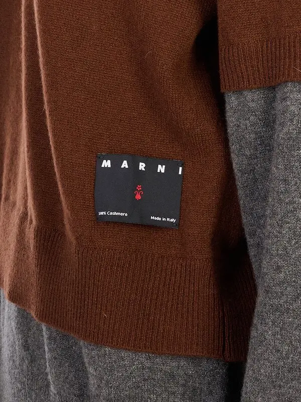 Marni Layered Effect Cashmere Jumper - Brown