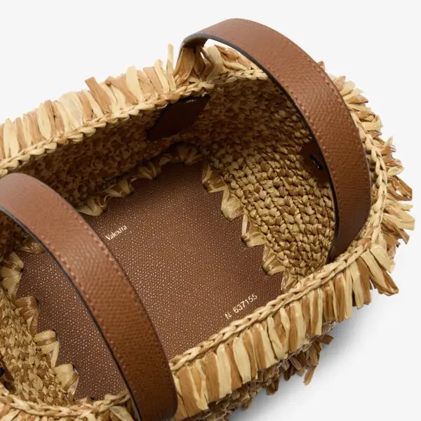 VALEXTRA Soft Wavy Raffia Bucket Bag