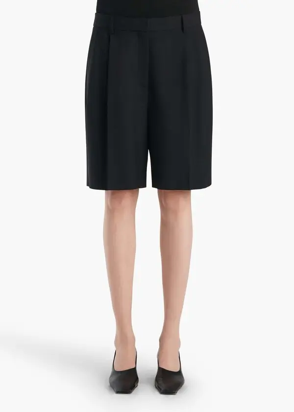Khaite Auggie Tailored Shorts - Black