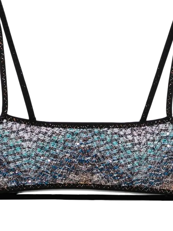 Missoni Sequin-embellished Zigzag-knit Bikini