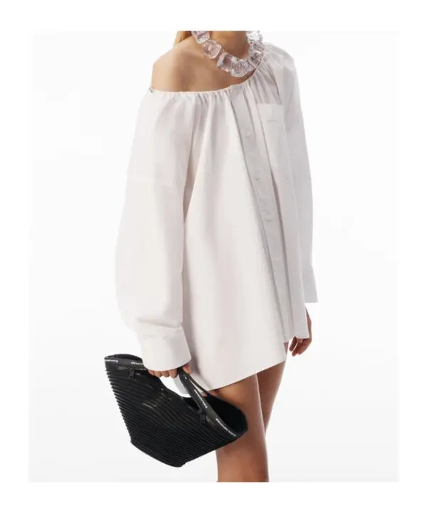 Alexander Wang Bungee Scoop Neck Mini Shirt Dress