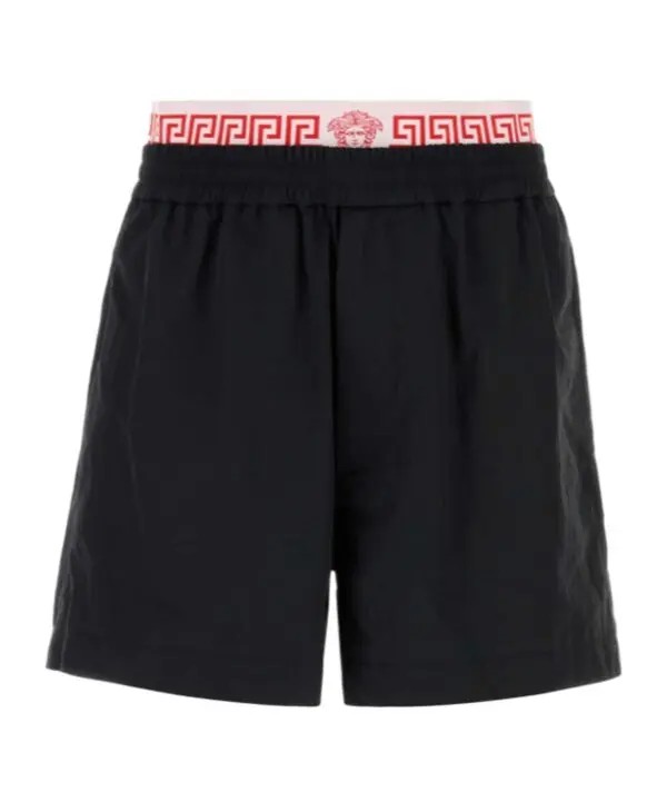 Versace Elastic Waist Shorts With Medusa Waistband