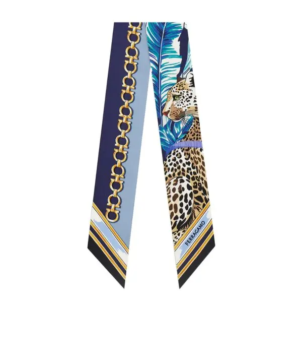 FERRAGAMO Felini Print Silk Mini Bandeau - Blue
