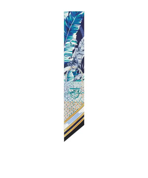 FERRAGAMO Felini Print Silk Mini Bandeau - Blue