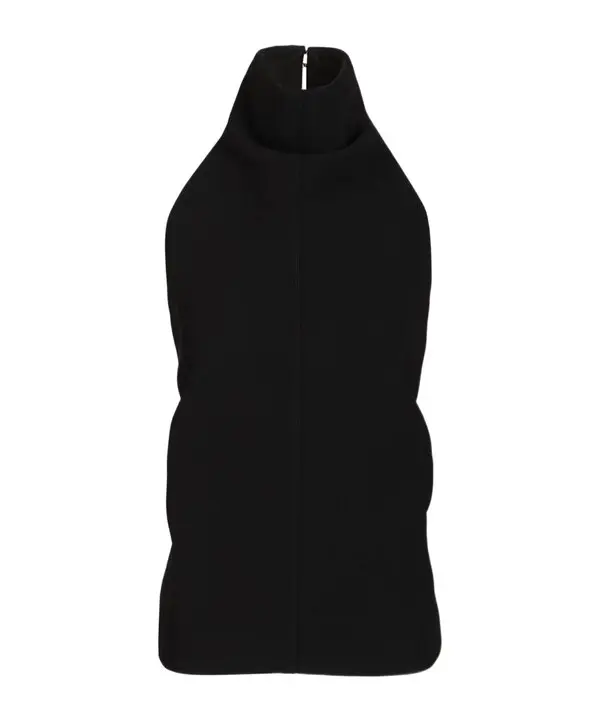 Khaite Halter Neck Backless Top With Buckle Detail - Black