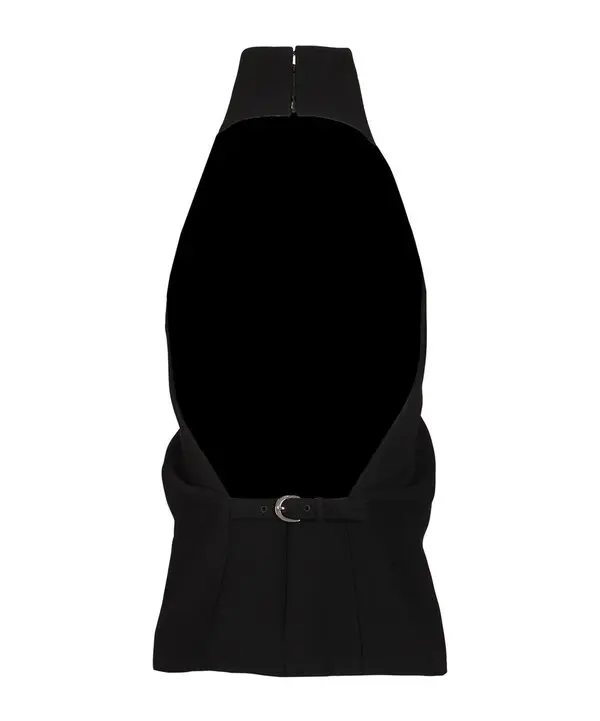 Khaite Halter Neck Backless Top With Buckle Detail - Black