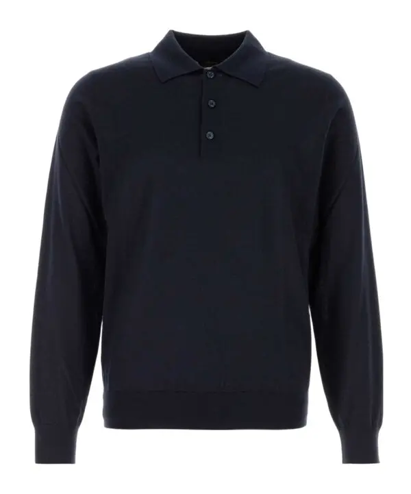 Brioni Long-sleeved Polo Shirt - Black