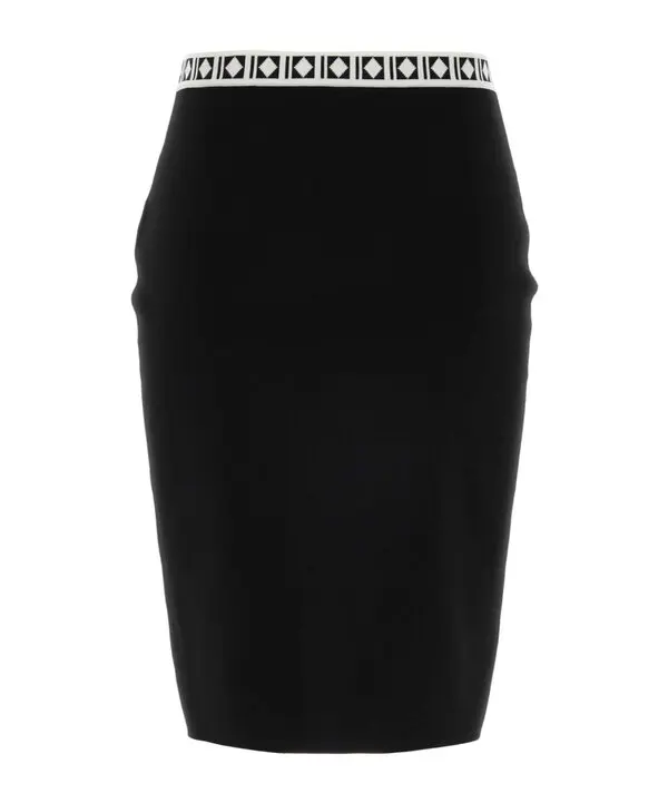 Versace Viscose-blend Jacquard Midi Skirt
