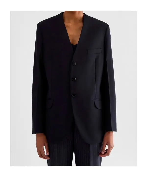 JIL SANDER Collarless Single-breasted Blazer