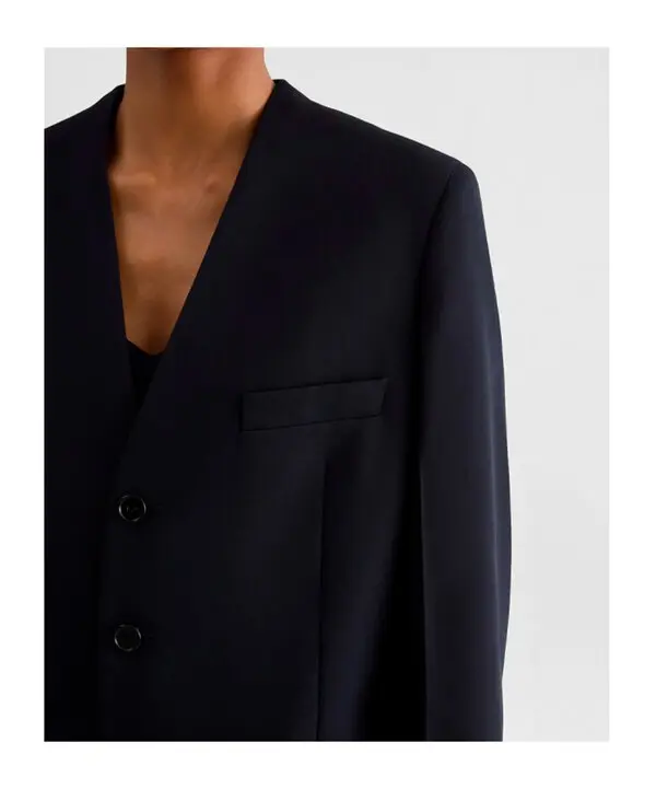 JIL SANDER Collarless Single-breasted Blazer