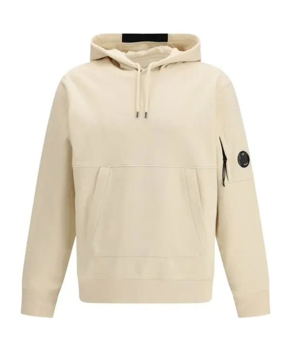 C.P. COMPANY Diagonal Raised Fleece Hoodie - Nude