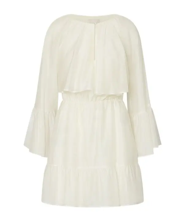 Liu Jo Short Muslin Dress With Ruffled Details - White