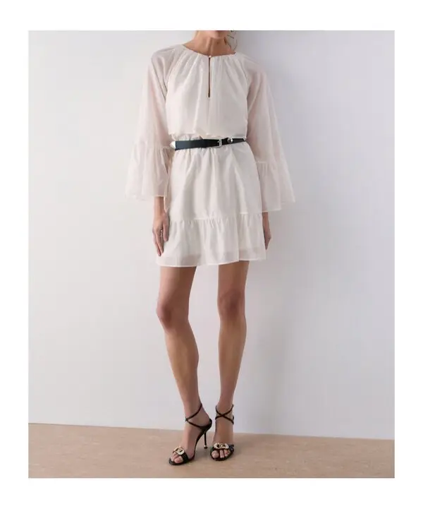 Liu Jo Short Muslin Dress With Ruffled Details