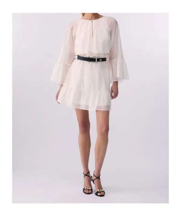 Liu Jo Short Muslin Dress With Ruffled Details