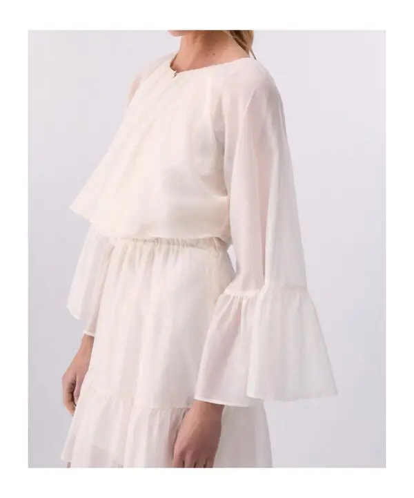 Liu Jo Short Muslin Dress With Ruffled Details
